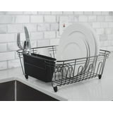 Real Home Innovations Deluxe Small Dish Drainer, Black Chrome - Walmart.com