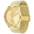 Movado Bold Gold-Tone Stainless Steel Gold Dial Mesh Band Quartz Mens ...