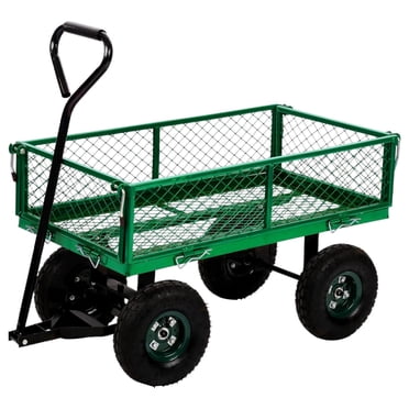 BENTISM Steel Garden Cart, 500lbs Capacity, Convertible Utility Wagon ...