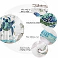 Blue Teal Coastal Turtle Bathroom Shower Curtains with 12 Hooks ...