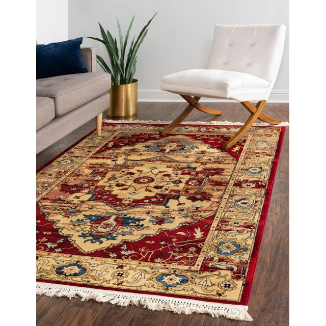Rugs.com Kennedy Collection Rug – 5' x 8' Red Medium Rug Perfect For ...