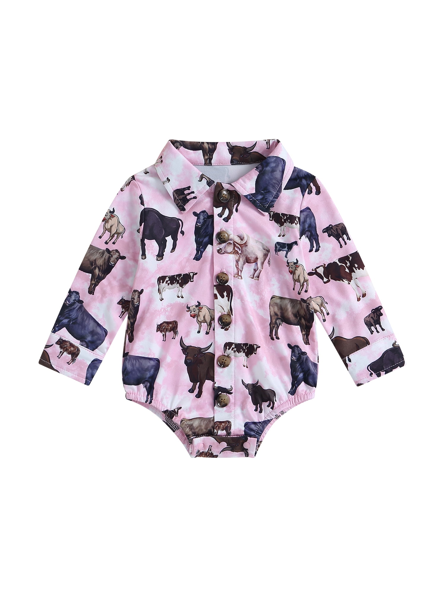 Bagilaanoe Newborn Baby Girl Boy Rompers Shirts Print Long Sleeve Bodysuit 3M 6M 9M 12M 18M ...