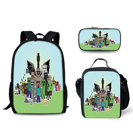 Minecraft School Bag Anime Notebook Laptop Backpack School Bag ...