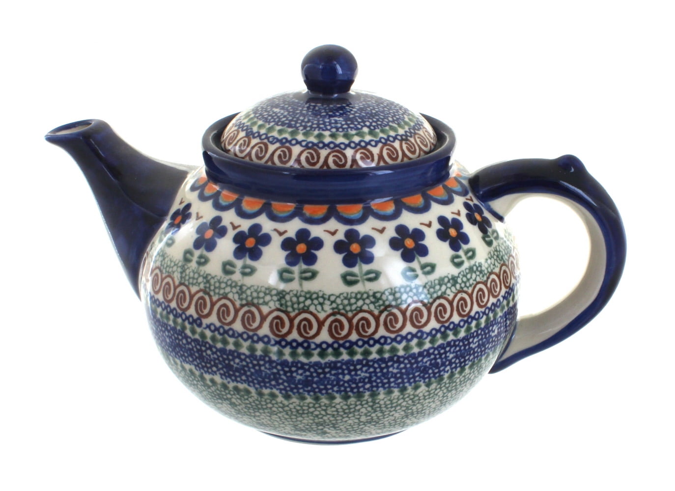 Blue Rose Polish Pottery Aztec Flower Teapot - Walmart.com