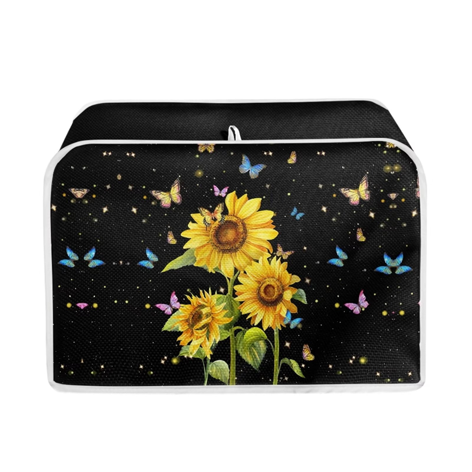 FKELYI Sunflower Butterfly Toaster Cover Lightweight 2 Slice Wide Slot ...
