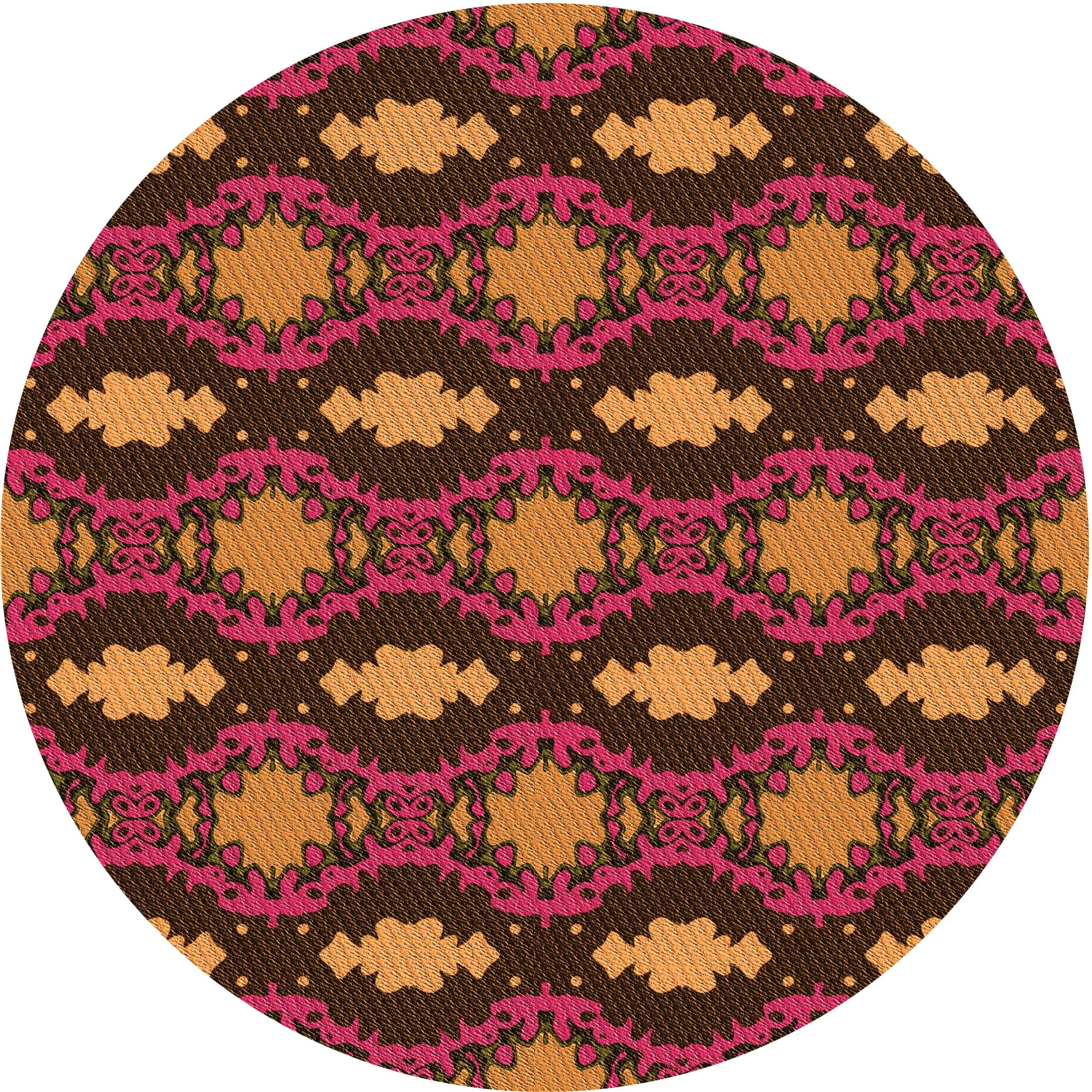 Ahgly Company Indoor Round Patterned Burgundy Red Area Rugs, 6' Round ...