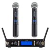 Gemini UHF Dual Channel Wireless Microphone System - Professional UHF ...