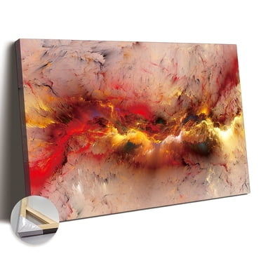 Extra Large Canvas Wall Art Featuring a 2D Flat Design with a Wooden ...