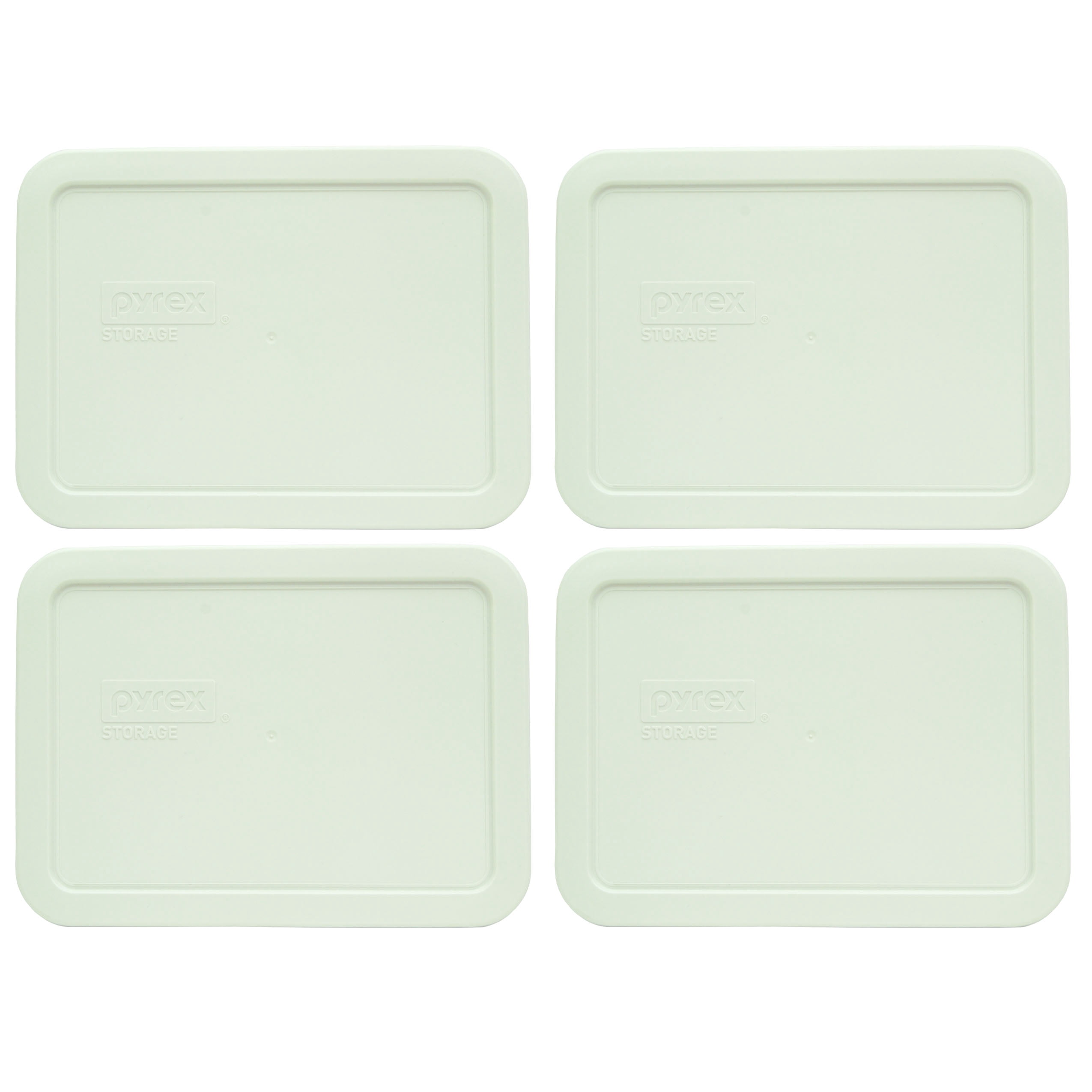 Pyrex 7210-PC White Plastic Storage Rectangle Replacement Lid Cover (4 ...