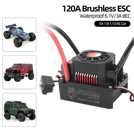 SURPASS HOBBY 120A Brushless ESC Waterproof Electric Speed Controller ...