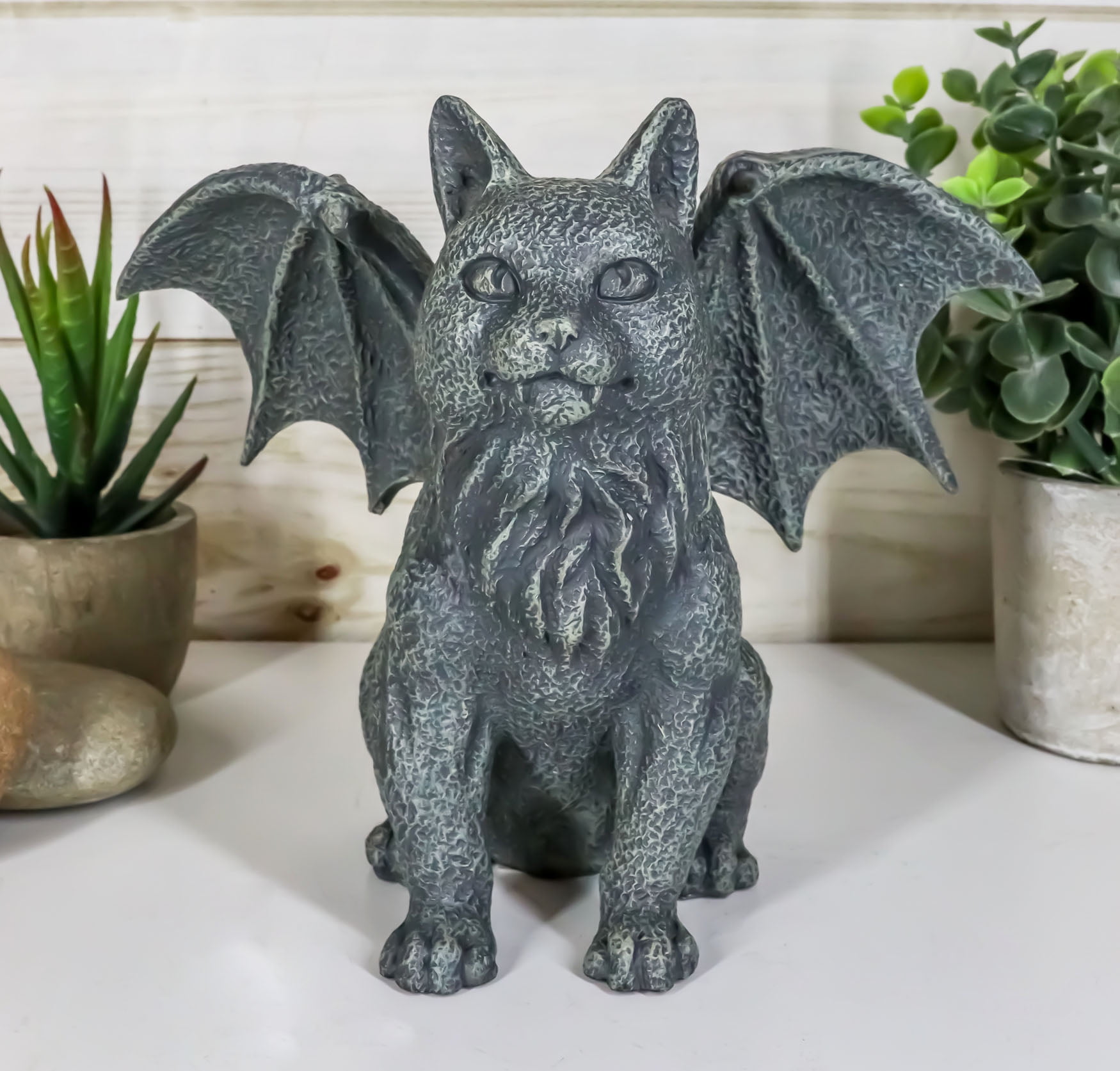 Gothic Guardian Winged Feline Cat Vampire Gargoyle Desktop Paperweight ...