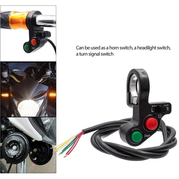 SHAR 2 Piece 7/8" 22mm Handlebar Multifunction Dirt Bike Horn Turn Signal On/Off Switch - Walmart.ca