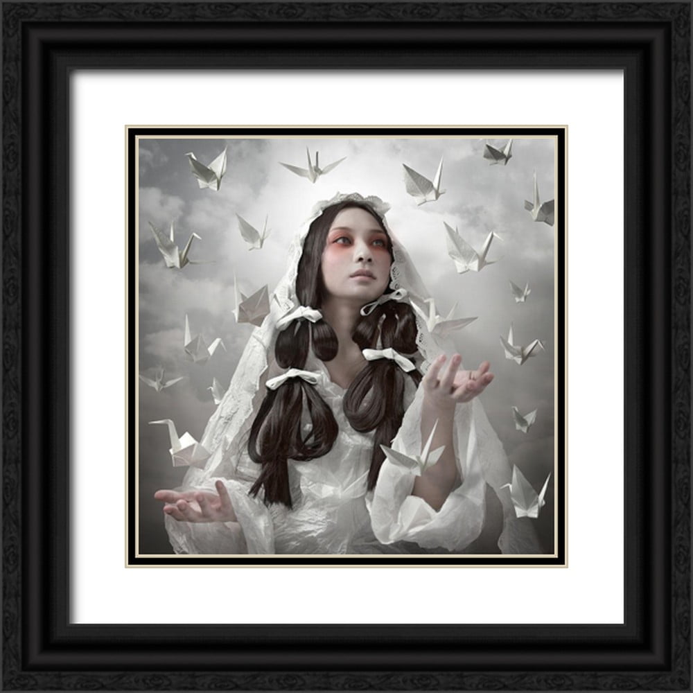 Murakami, Kiyo 20x20 Black Ornate Wood Framed with Double Matting ...