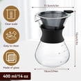 Waayee Pour over Coffee Maker Set, 14 oz Glass and Stainless Steel ...