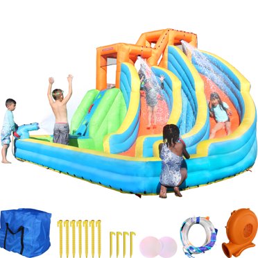 Banzai Surf Rider Kids Inflatable Outdoor Lagoon Water Slide Splash ...