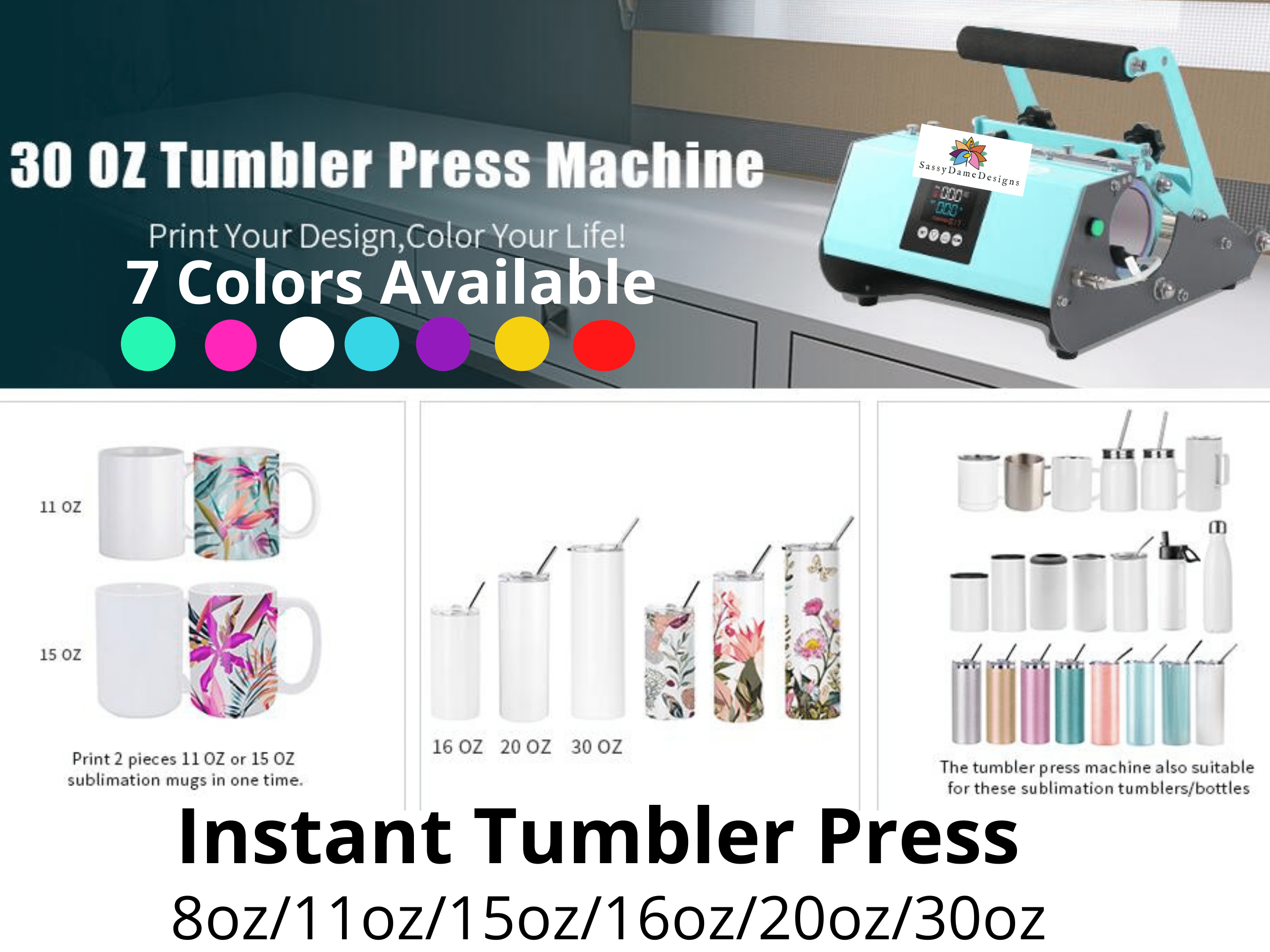 30oz sublimation mug press/ Sublimation Mug press/9 in 1 Tumbler press ...