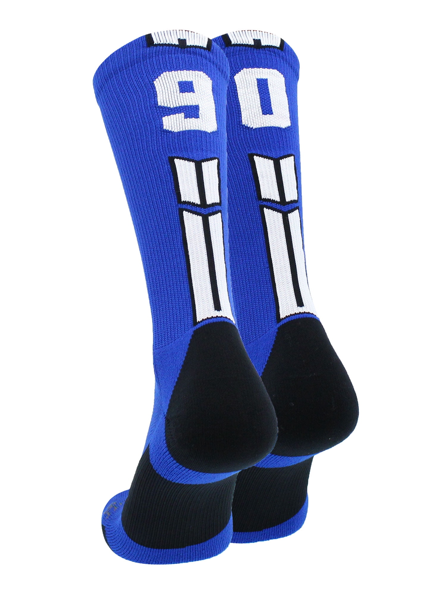 Royal/White Player Id Crew Number Socks (#90, Large) - Walmart.com