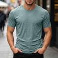 Antinious Men Solid Round Neck Pullover Short Sleeve Versatile Vacation ...