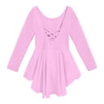 Girls Long Sleeve Ballet Leotards Tutu Dress Crisscross Back Dance ...