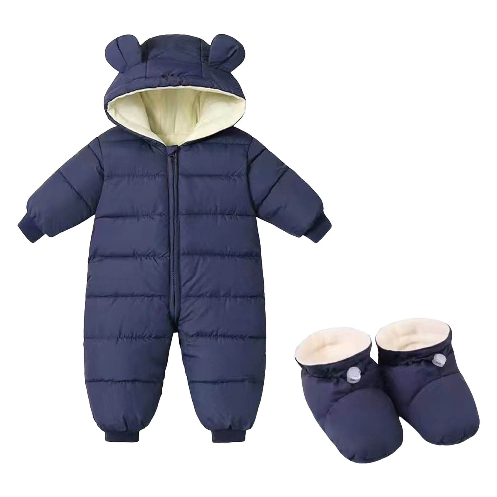 Click here for Povozer Unisex Baby Snowsuit Hooded Puffer Winter... prices