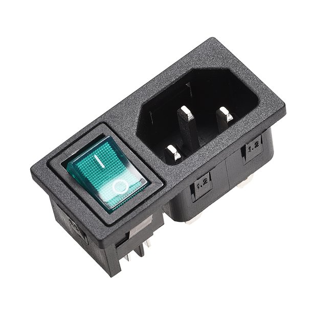 IEC320 C14 Inlet Module Connector Male Power Socket w Switch AC 250V ...