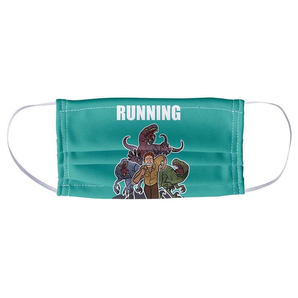 Running Raptors Dinosaurs Inspiration 1-Ply Reusable Face Mask Covering ...