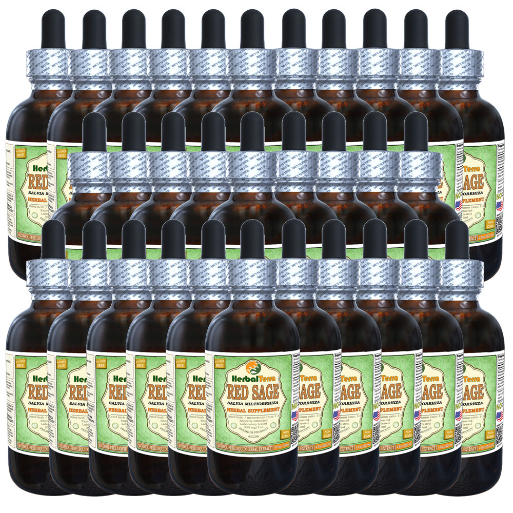 Red Sage (Salvia Miltiorrhiza) Glycerite, Organic Dried Roots Alcohol ...