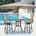 Ktaxon 31 Inch Patio Bar Table, Square Bistro with Glass Top & Umbrella ...