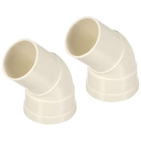 Uxcell PVC Water Pipe 45 Degree Elbow Fitting 50mm ID to 45mm OD Tube ...