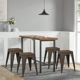 Andeworld 18 inch Stackable Metal Bar Stools, Set of 4, Rustic ...