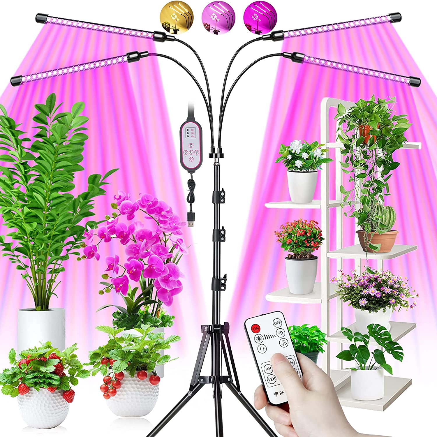 Plant Light, Plant Grow Light With Tripod, 80 Leds Plant Light ...