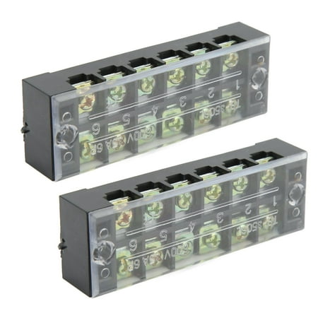 Wire Barrier Block Terminal Strip, 600V 35A Terminal Block 2Pcs Dual ...