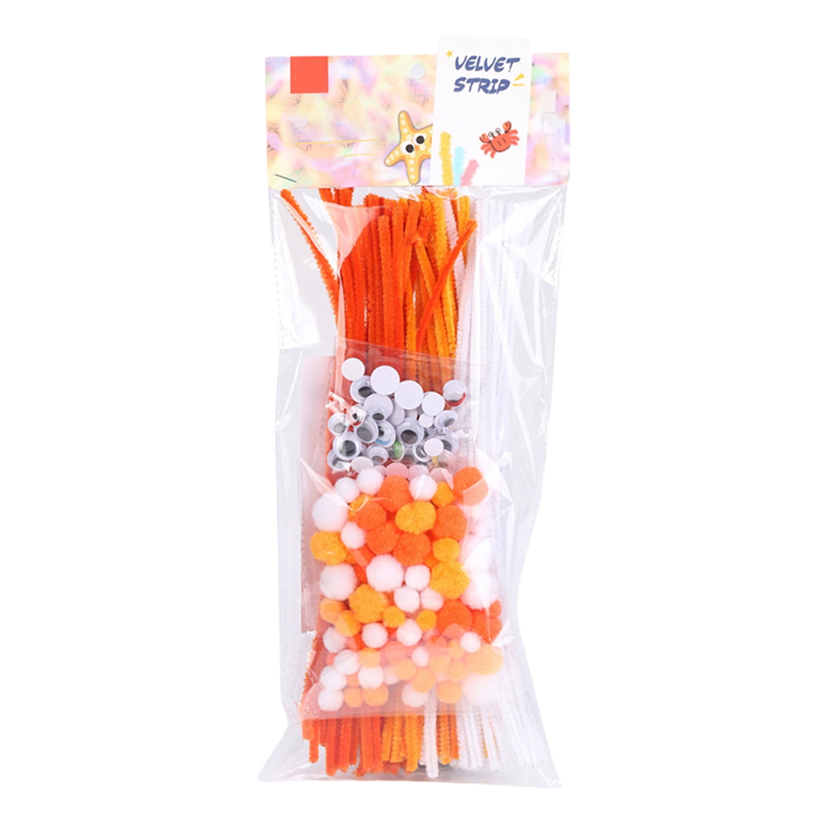 1 Set Pipe Cleaners Crafts - Cartoon Eyes Plush Ball, Flexible Bendable ...