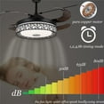FINE MAKER 42 Inch Retractable Ceiling Fans with Bluetooth and 7 Lights ...