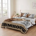 90x96in Quilt Bedding Set, Farmhouse Flower Cow Lightweight Coverlet ...