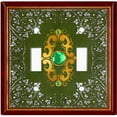 Metal Light Switch Plate Cover Elegant Maroon Green Floral Vine Frame ...