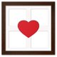 Heart Collage Brown Wood Picture Frame With Heart Mat for Four 4x4 ...