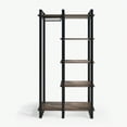 Zinus Brock 4-Shelf Etagere Bookcase with Hanging Storage, Acacia Wood ...