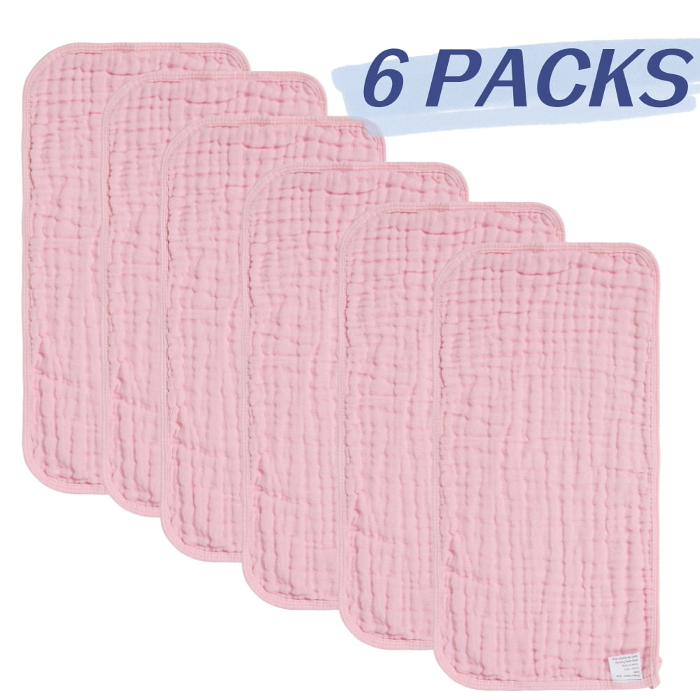 6 Pack Muslin Burp Cloths Baby Burp Clothes - Burp Rags for Boy Girls ...