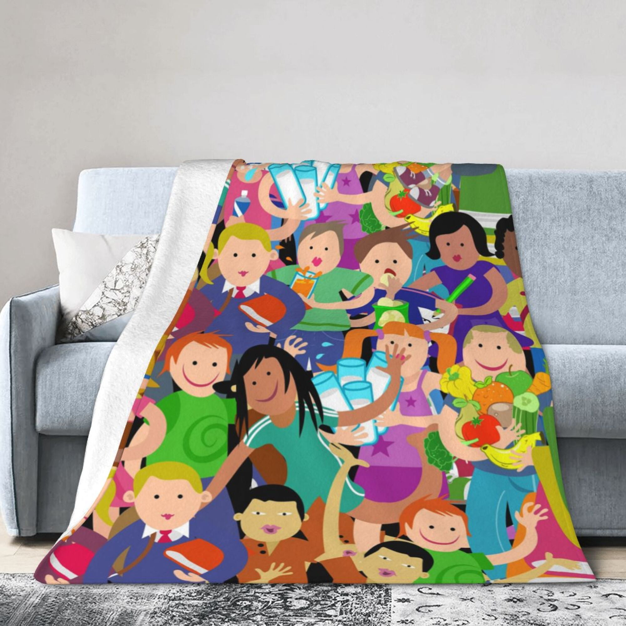 DouZhe Ultra-Soft Micro Fleece Lightweight Flannel Bed Blanket, Cartoon ...