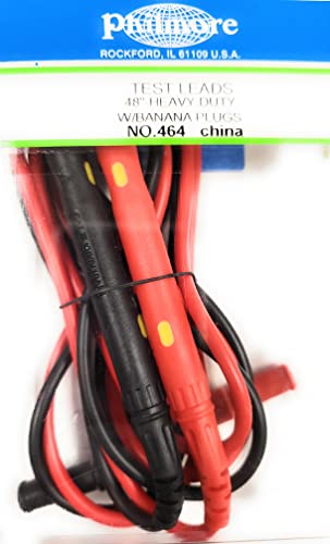 TEST LEADS 48 INCH LONG 1 RED 1 BLACK BANANA PLUG FITS MOST MULTIMETERS ...