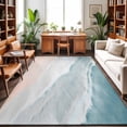 3x5 Teal Beach Waves Area Rug for Bedroom, Washable Non Slip Low Pile ...