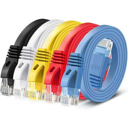TNP Ethernet Cable Cat 6 Flat Cable, Cat 6 Ethernet Cable 3 ft, Flat ...
