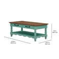The Pioneer Woman Helen Coffee Table Made With Solid Wood Frame, Teal ...