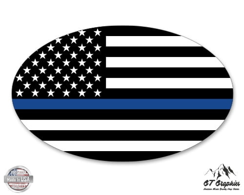 Blue Line Police Honor Flag Subdued - 12" Vinyl Sticker Waterproof ...