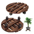 Hadanceo Wooden Plant Stand with Wheels 40 Kg Load Capacity Rolling ...