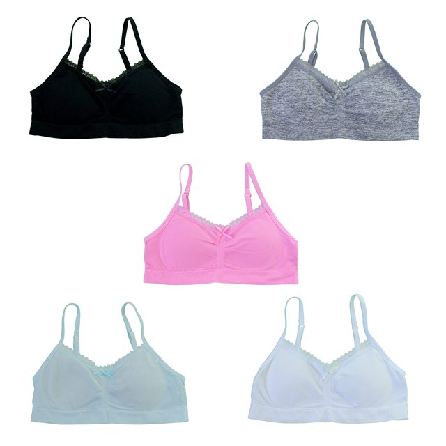 White Ivy Lace Bralettes for Girls, Padded Bra with Adjustable ...