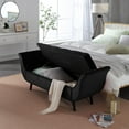 SZLIZCCC Velvet Upholstered End of Bed Storage Bench, Foot Seat with ...