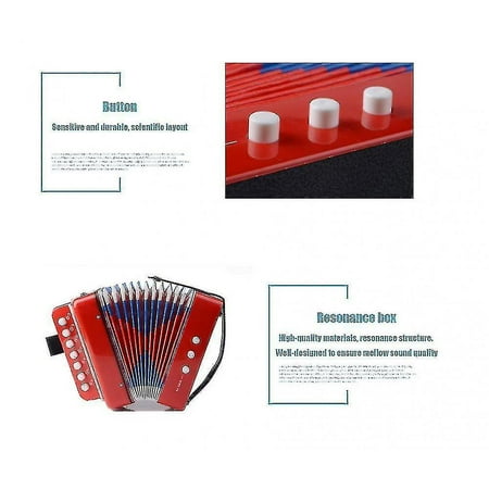 Kids Accordion Toy 10 Keys Buttons Control Mini Musical Instruments ...