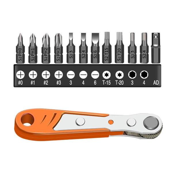 Maoww 12 Pieces Ratchet Screwdriver Set Universal Metalworking ...